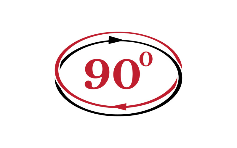 90 Degree Angle Rotation Icon Symbol Logo V20