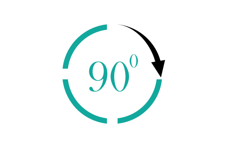 90 degree angle rotation icon symbol logo v22