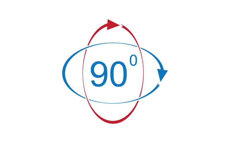 90 Degree Angle Rotation Icon Symbol Logo V25