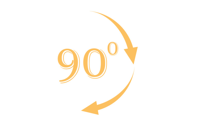 90 Degree Angle Rotation Icon Symbol Logo V31