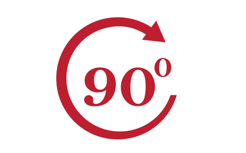 90 Degree Angle Rotation Icon Symbol Logo V4