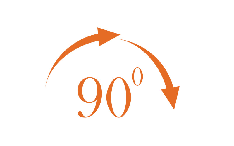 90 Degree Angle Rotation Icon Symbol Logo V54