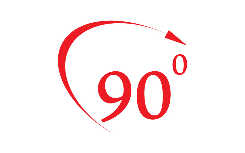 Logo simbolo icona rotazione angolo di 90 gradi v50