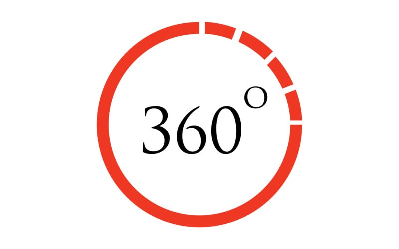 360 degree angle rotation icon symbol logo version v13