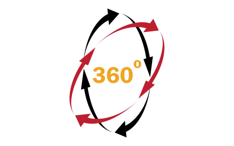 360 degree angle rotation icon symbol logo version v29
