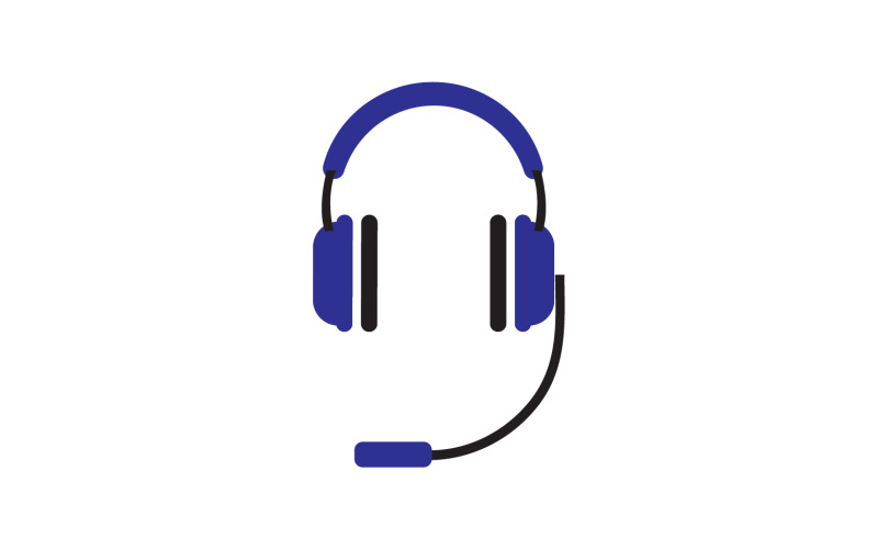 Logo de podcast de musique casque vecteur v13