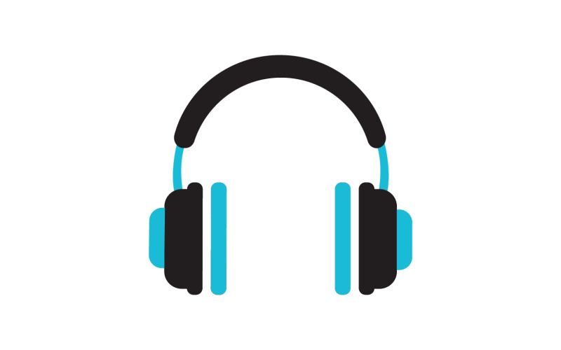 Logo de podcast de musique casque vecteur v1