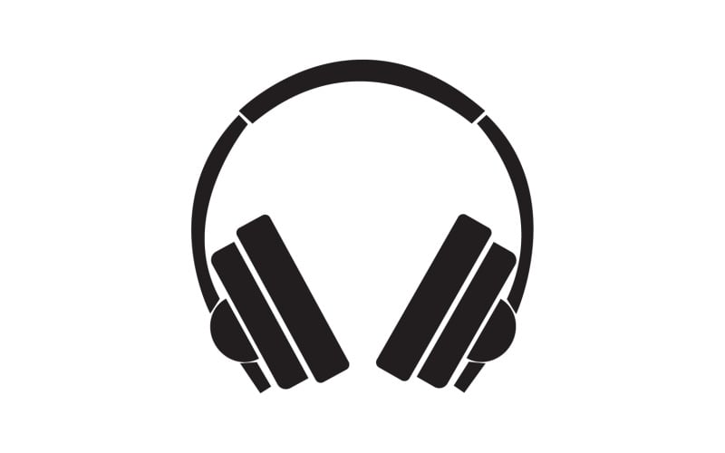 Logo de podcast de musique casque vecteur v5