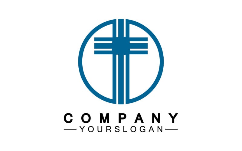 Christian cross icon logo vector v20 - TemplateMonster