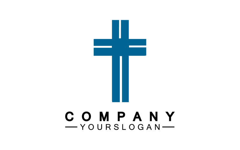 Christliches Kreuz-Symbol-Logo-Vektor v26 - TemplateMonster