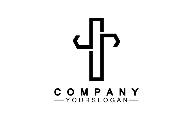 Christliches Kreuz-Symbol-Logo-Vektor v35 - TemplateMonster