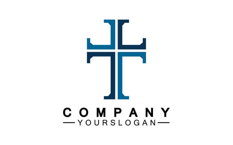 Hıristiyan haç simgesi logo vektör v16 - TemplateMonster
