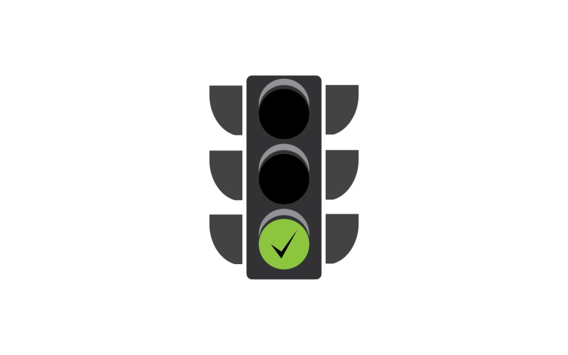 Modèle vectoriel de logo d'icône de feu de circulation v63