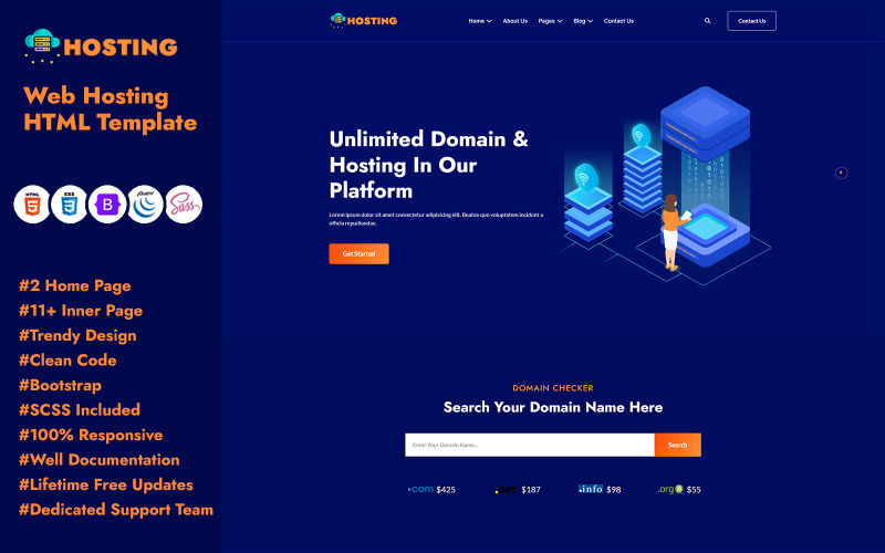 Hosting - Web Hosting HTML Şablonu #392562 - TemplateMonster