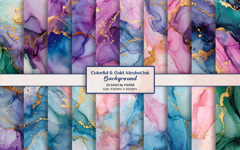 Abstract watercolor marble alcohol ink texture and luxury gold glitter ...