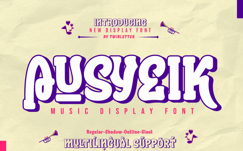 Ausyeik - Display Music Font #392721 - TemplateMonster