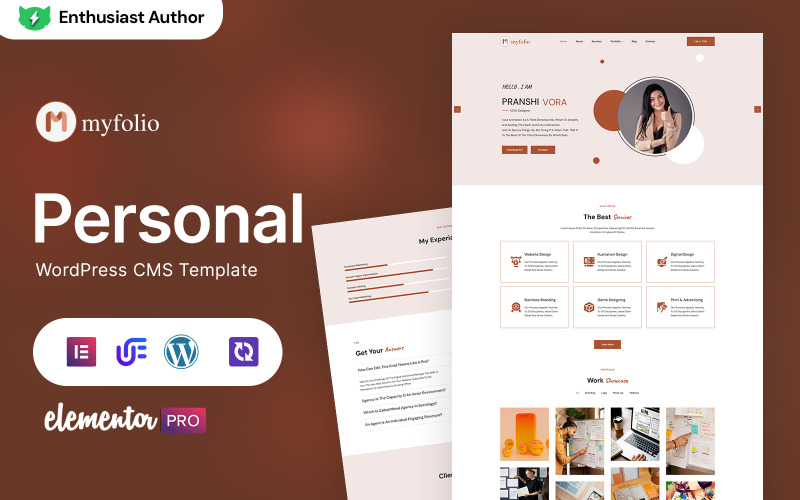Myfolio – Thème WordPress Elementor pour portfolio de créateurs
