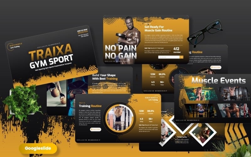Gym Google Slides Templates - Google Slides Themes for Powerlifting ...