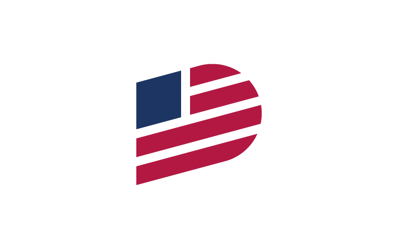 Letter D USA Flag Logo Template #392936 - TemplateMonster