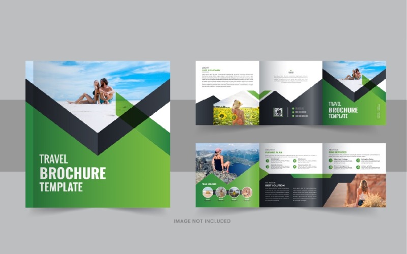 Travel Square Trifold Brochure or Square Trifold Brochure design ...