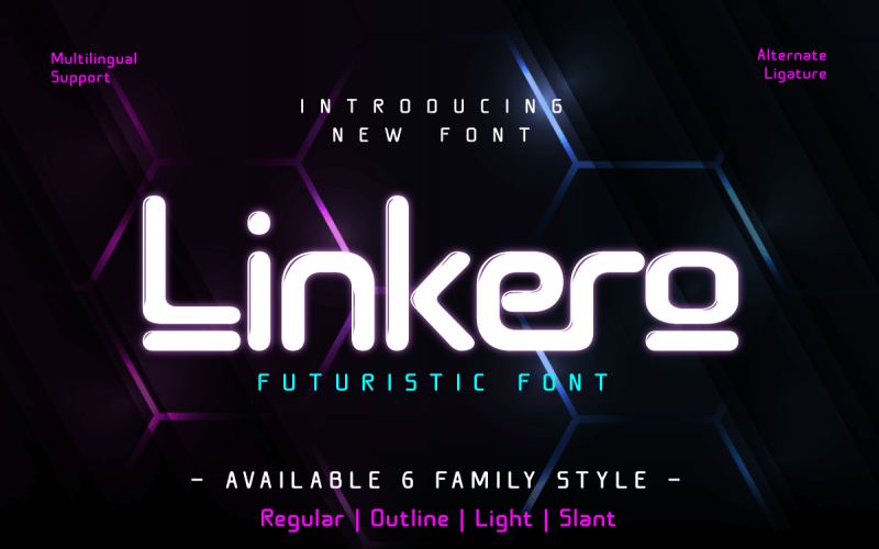 Linkero - Futuristic Font #394659 - TemplateMonster