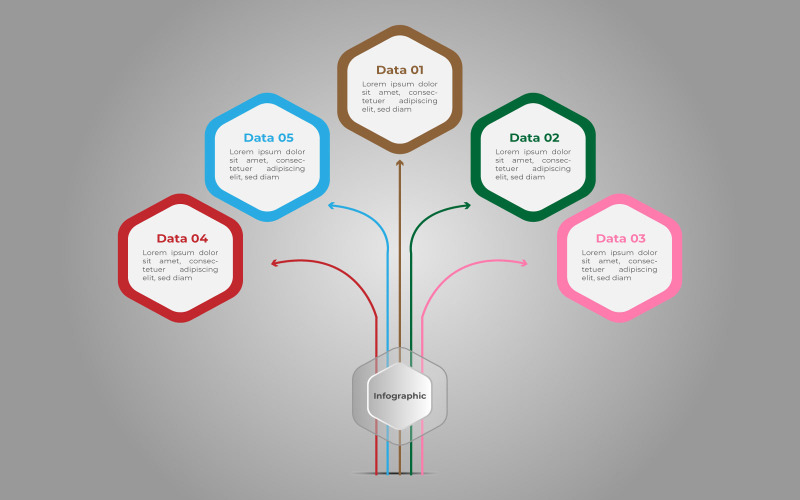 Free modern polygon infographic design. - TemplateMonster