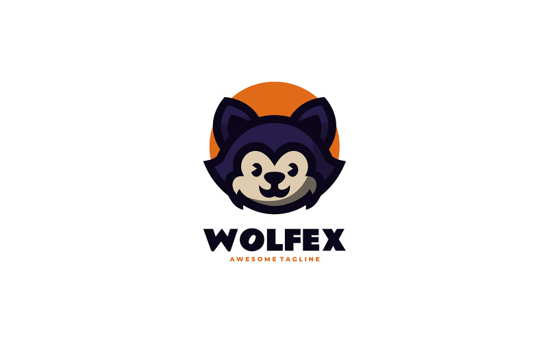Logotipo do desenho animado da mascote Wolfex