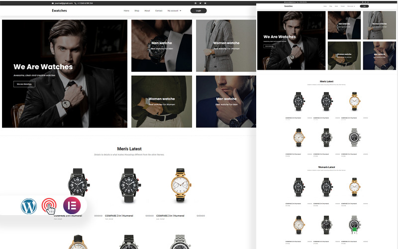 Ewatches - Elementor Relojes Tema WooCommerce