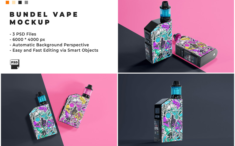 Bundle Vape Mockup Template 2 #395021 - TemplateMonster