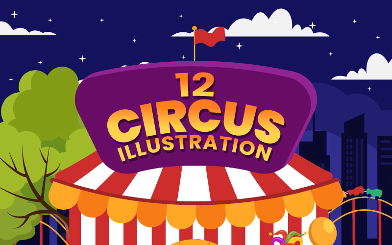 12 Circus Show Illustration #395108 - TemplateMonster