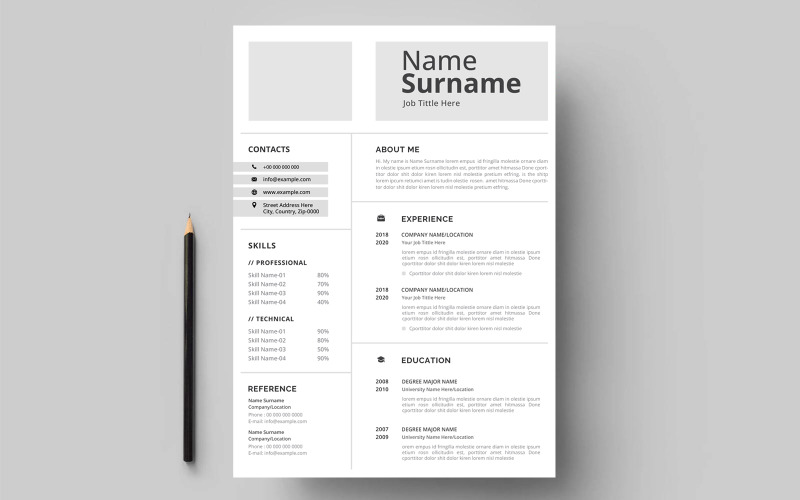 Modern and Clean Resume Layout #395264 - TemplateMonster