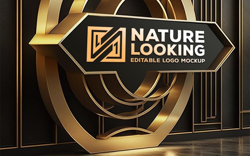 Luxury Frame Logo Mockup | geometric wall mockup