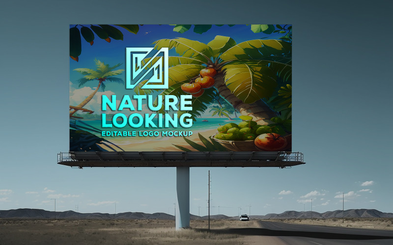 Billboard logo mockup | billboard mockup on the roard | billboard logo ...