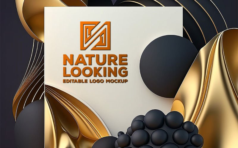 Logo mockup on white board | sign logo mockup on geometric board