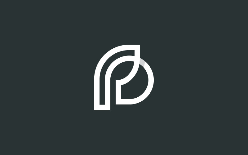 P harfi yaprak logo tasarım şablonu #395448 - TemplateMonster