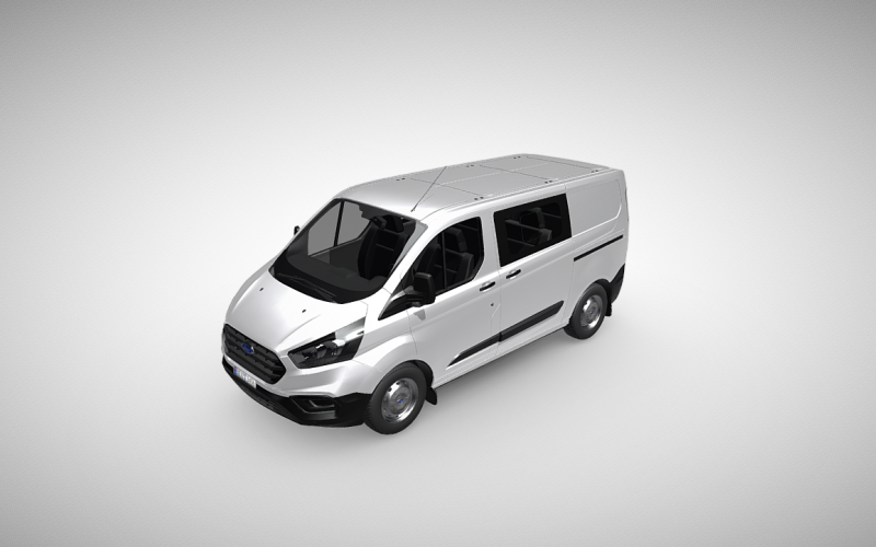 Modelo 3D premium de furgoneta con doble cabina personalizada Ford ...