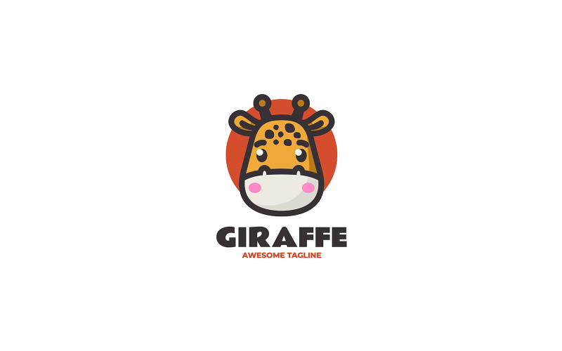 Giraffe Simple Mascot Logo 2 #395796 - TemplateMonster