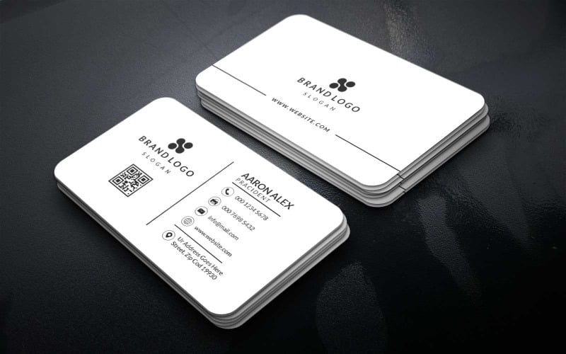 White Business Card Design #395888 - TemplateMonster