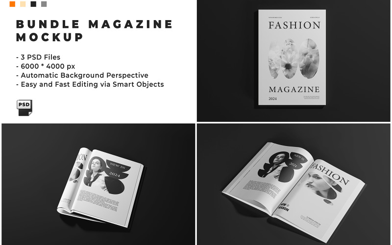 Bundle Magazine Mockup Template #395973 - TemplateMonster