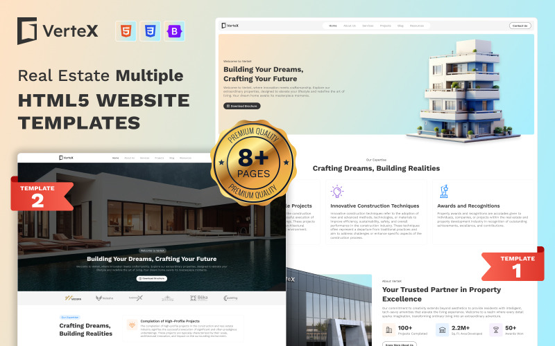 Vertex - Plantillas de sitios web HTML5 para múltiples inmobiliarias