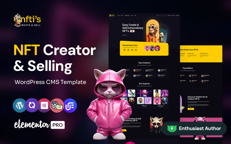 Nftis – Thème WordPress Elementor polyvalent NFT Creator