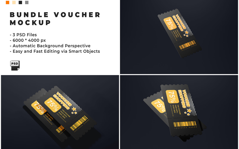 Bundle Voucher Mockup Template #396552 - TemplateMonster