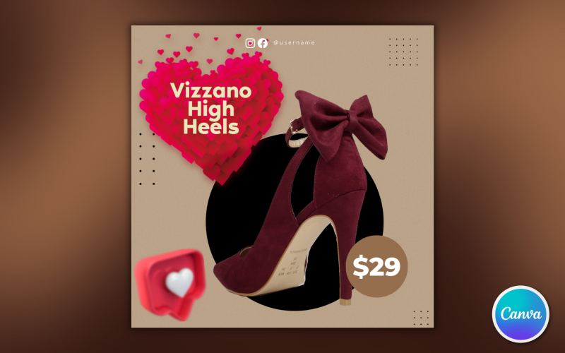 Shoe Sale Social Media Template 11 - Editable in Canva