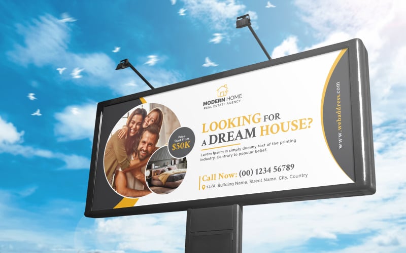 Real Estate Billboard, Abstract Real Estate Billboard or Banner Design ...