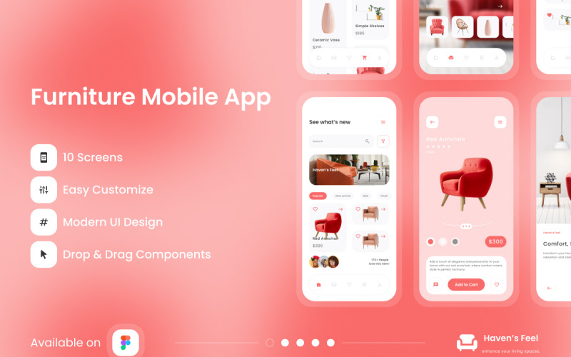 Havens Feel - Furniture Mobile App #397215 - TemplateMonster
