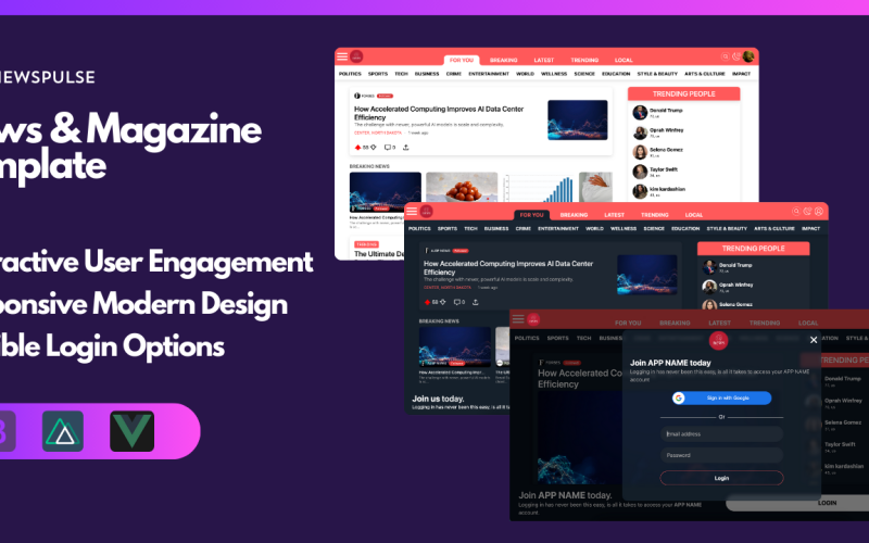 Aplicación Dynamic News Vue-Nuxt: rápida, receptiva y fácil de usar