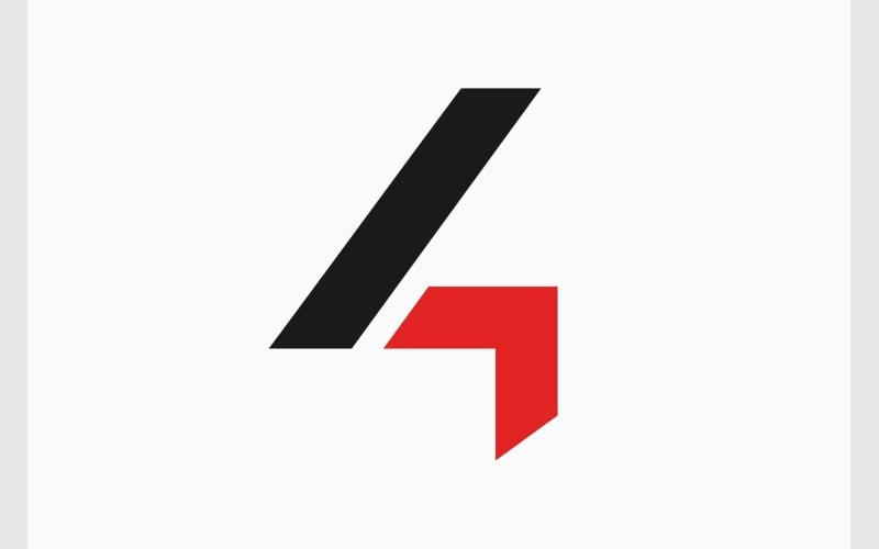 Number 4 Four Arrow Up Logo #397368 - TemplateMonster