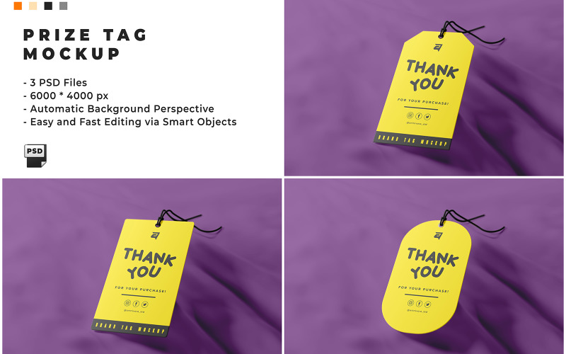 Prize Tag Mockup Template #397318 - TemplateMonster