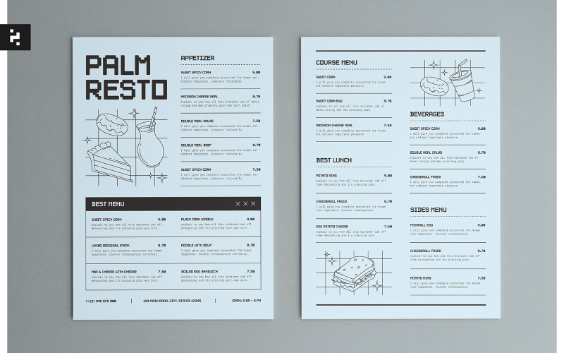 Creative Minimal Food Menu #397441 - TemplateMonster