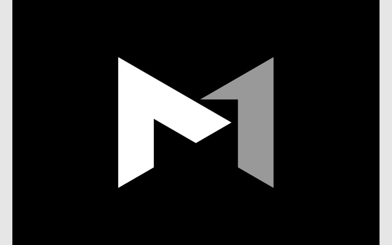 Logotipo de monograma de letra M número 1 - TemplateMonster